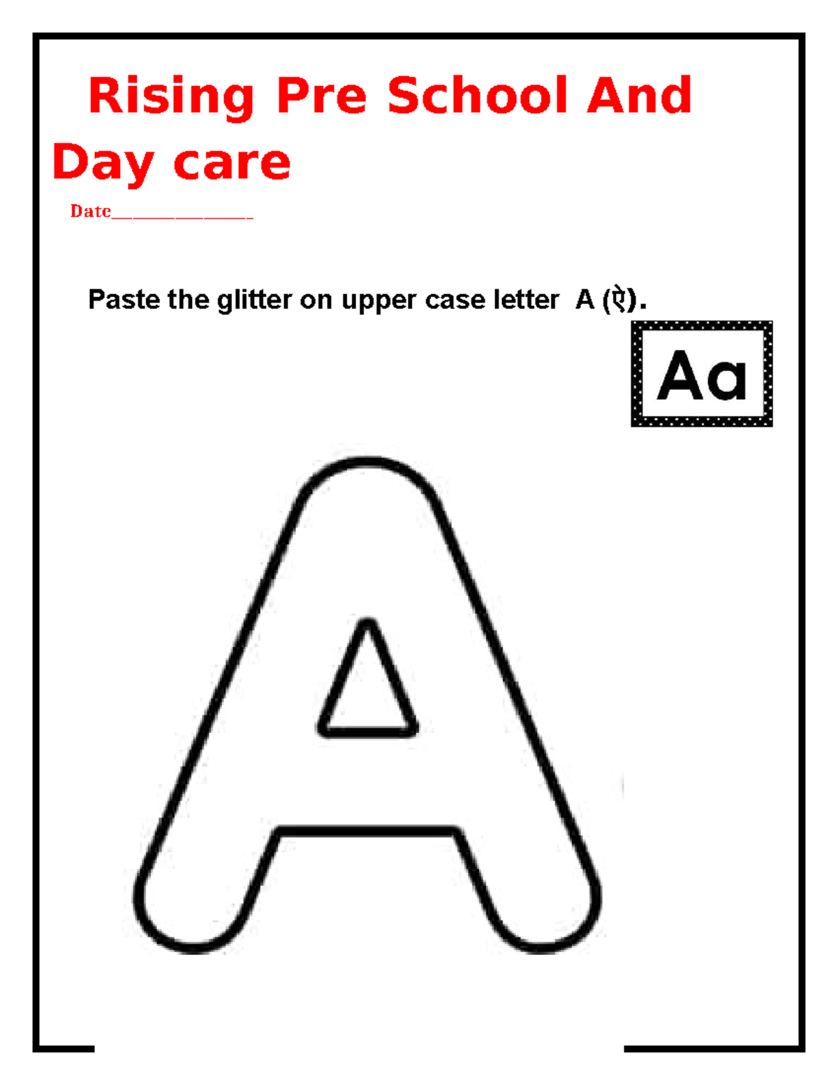 A alphabet worksheet for pre nur 2 - Computer Science SL - Rising Pre ...
