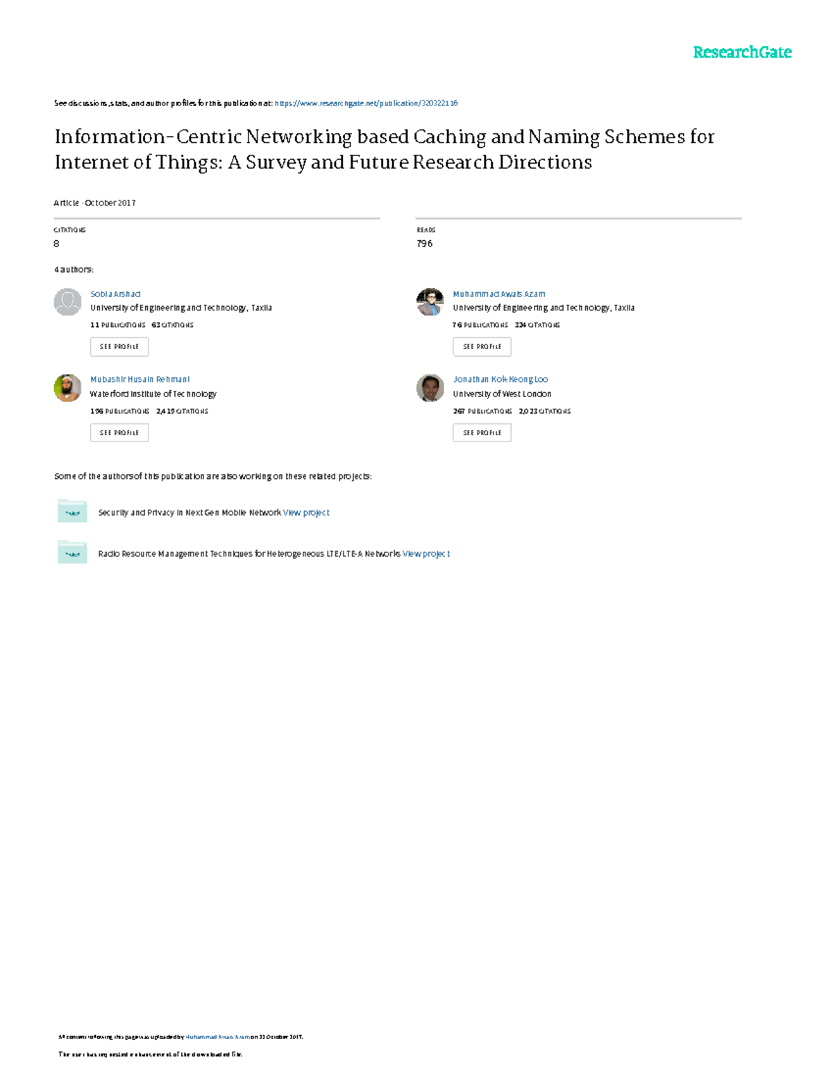 Information Centric Networking Based Caching And N See Discussions Stats And Author Profiles
