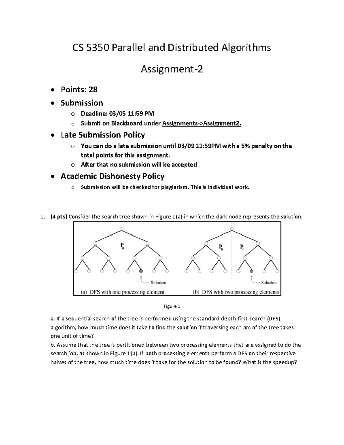 Home Work Assignment 2 - CS 5 350 Parallel and Distributed Algorithms Assignment- • Points: 28 ...