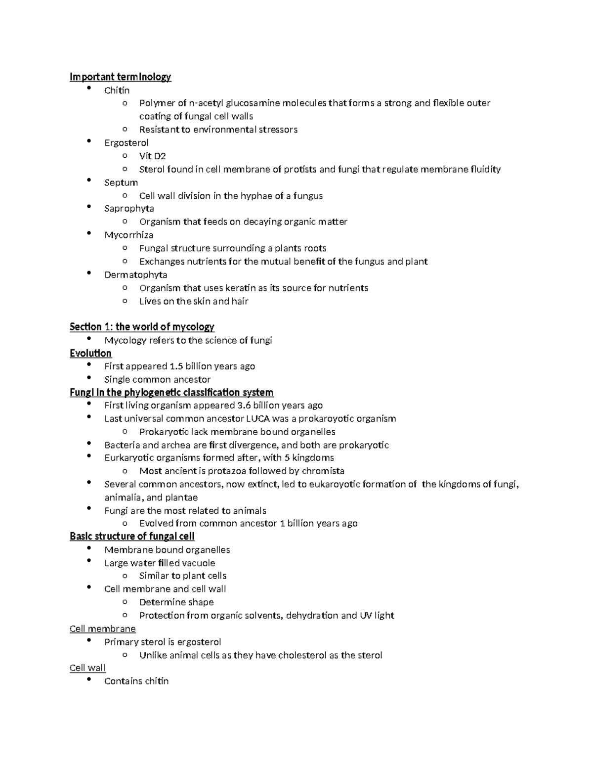 Micr483 module 7 - personal notes of fungi - Important terminology ...