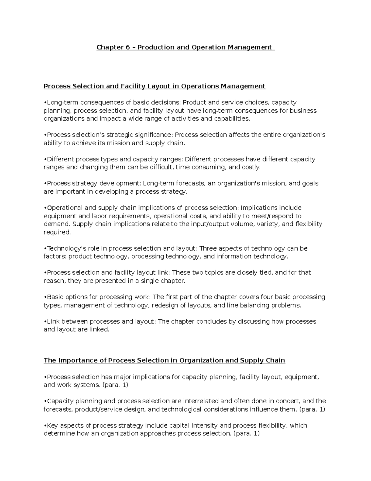 Chapter 6 - Production and Operation Management - Chapter 6 ...