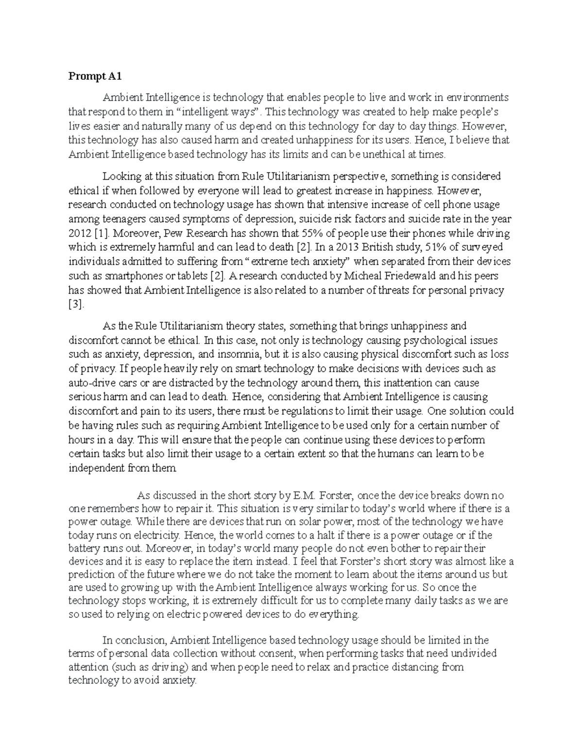 Module 4 Defense Summary - Prompt A Ambient Intelligence is technology ...