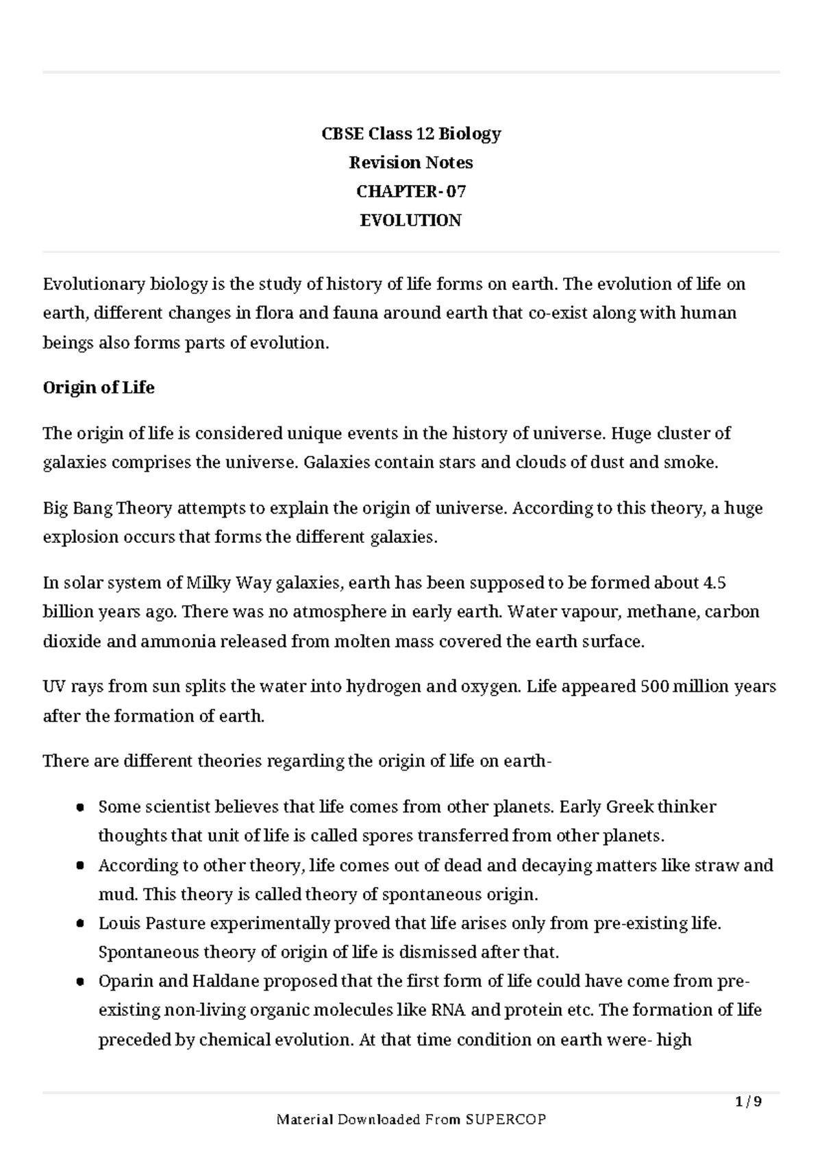 Bio 7 - NCERT PLUS TWO BIOLOGY LECTURE NOTES - **1 / ** CBSE Class 12 ...