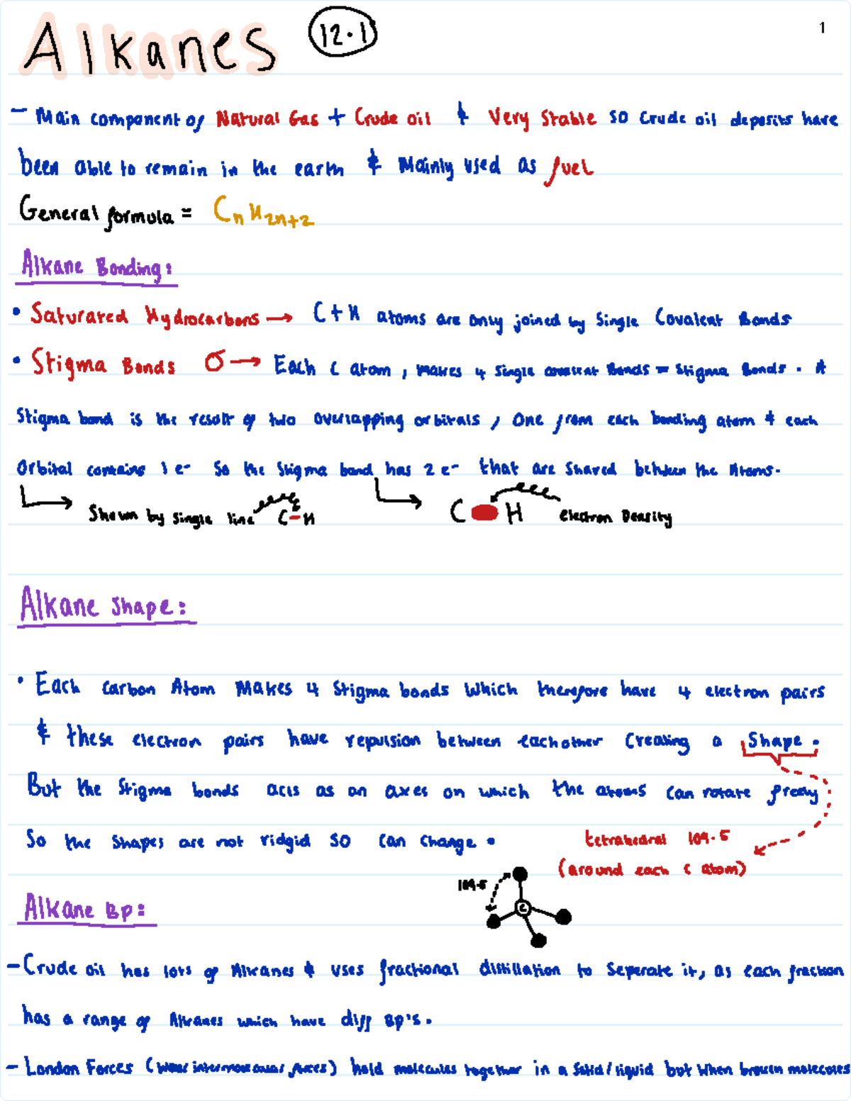 Alkanes C12 - kerboodle book notes - Alkanes 12 1 Main component of ...