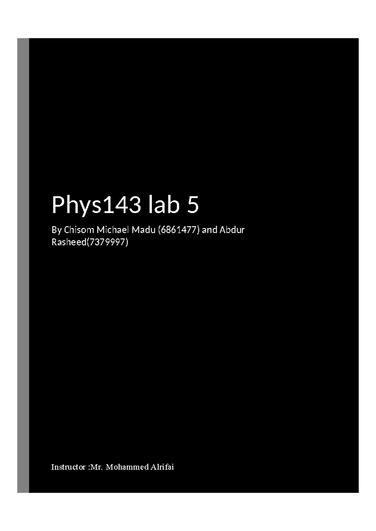 Phys143 lab5 - Mohammed Alrifai Experiment 1 Coils with variable number ...