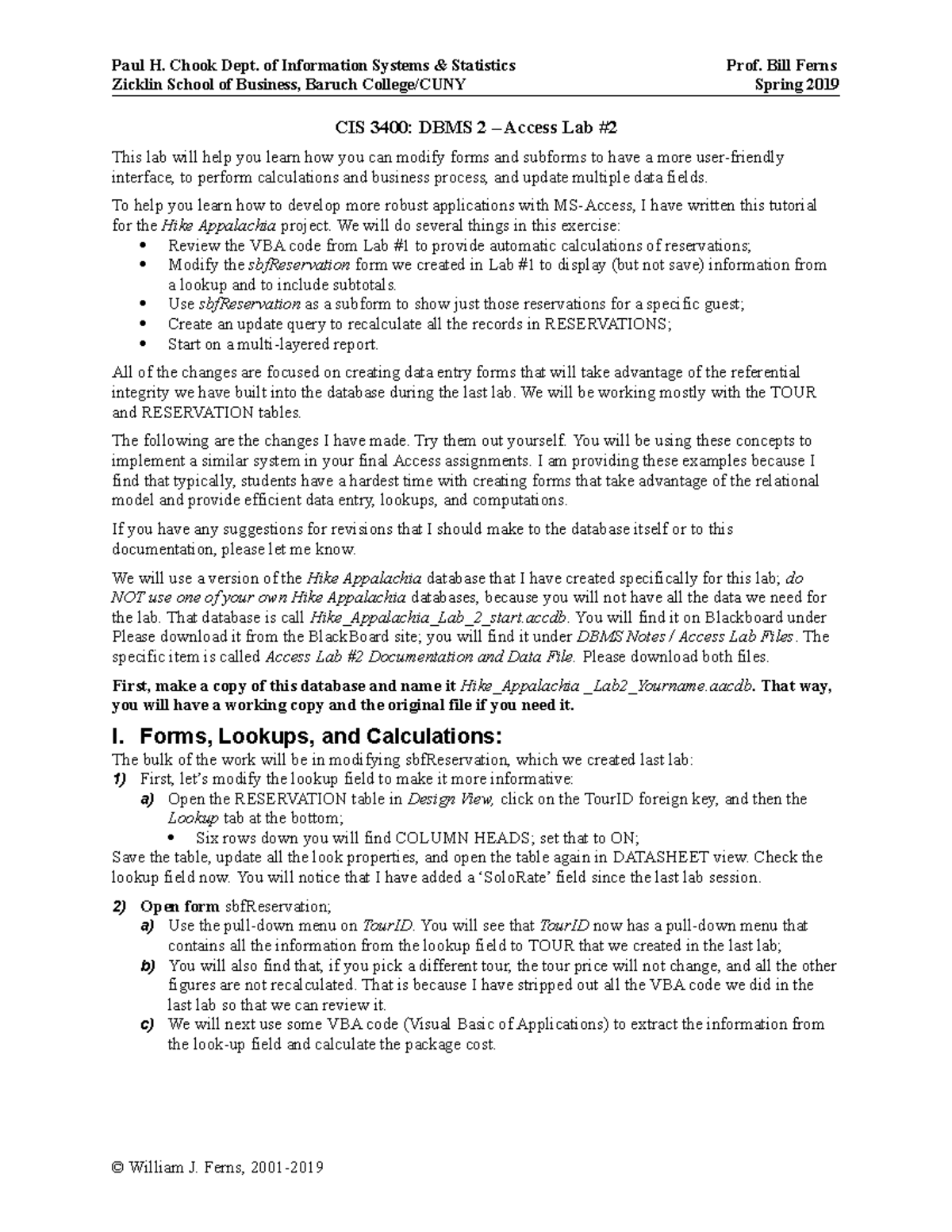 Hike Appalachia Advanced Access Lab-2 - Paul H. Chook Dept. of ...