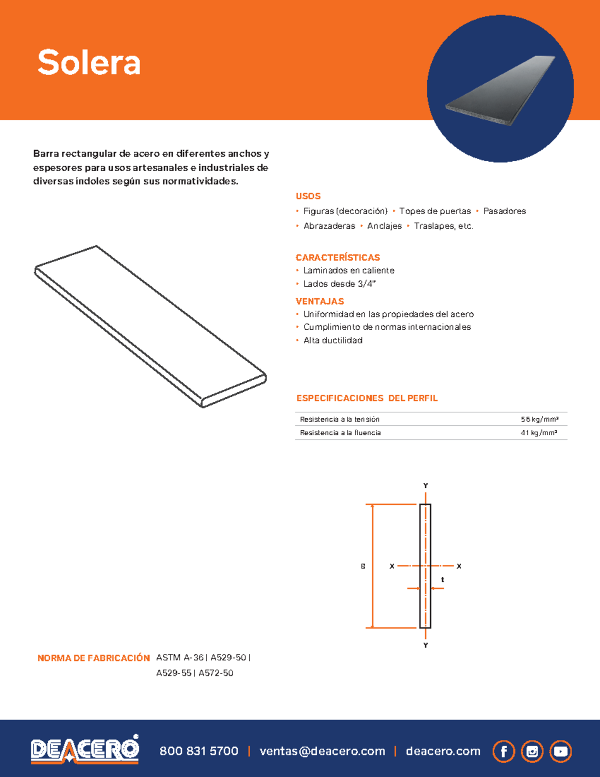 Soleras deacero ficha tecnica - Barra rectangular de acero en ...