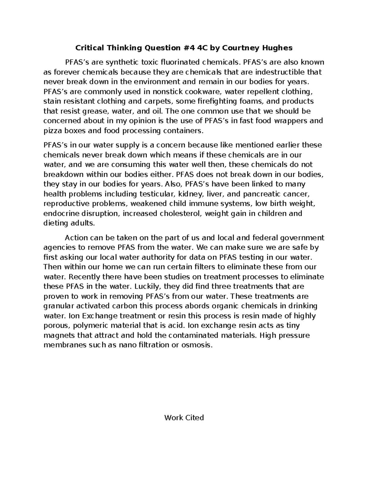 Critical thinking 4 - Critical Thinking Question #4 4C by Courtney ...