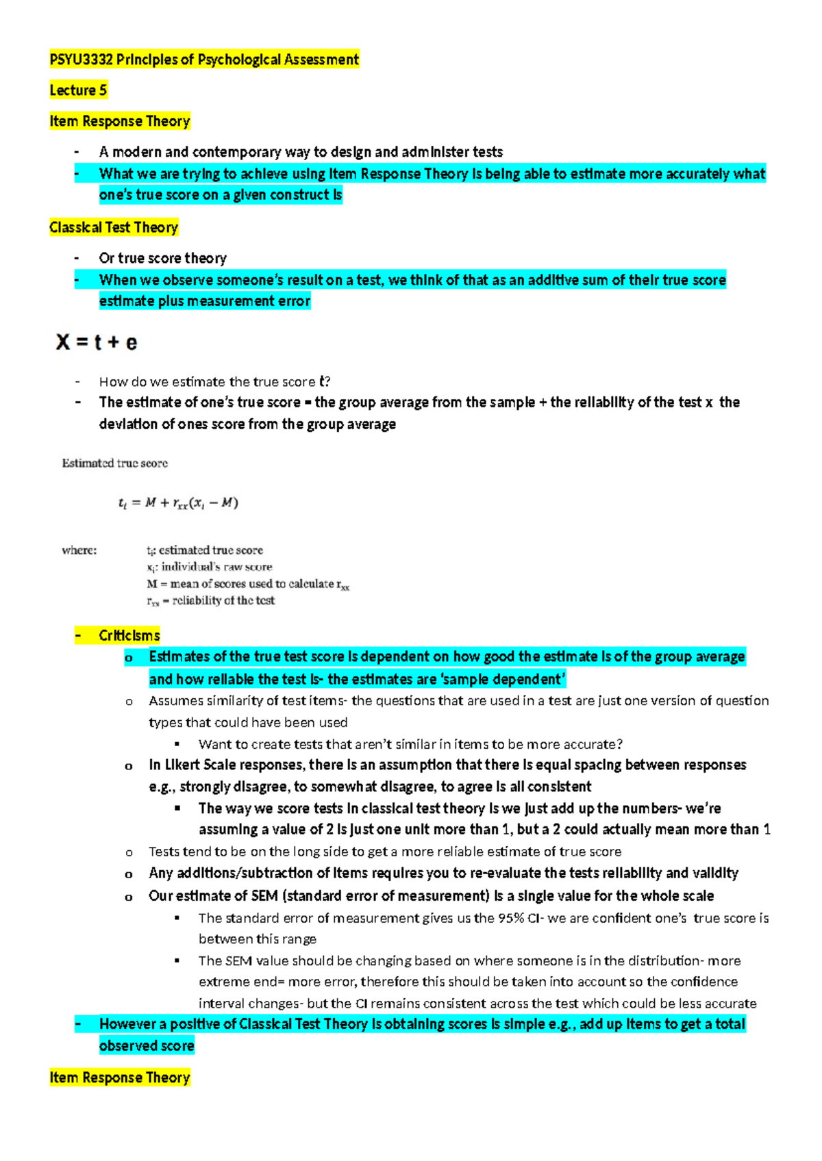 WEEK 5 PSYU3332 Principles of Psychological Assessment - PSYU3332 ...