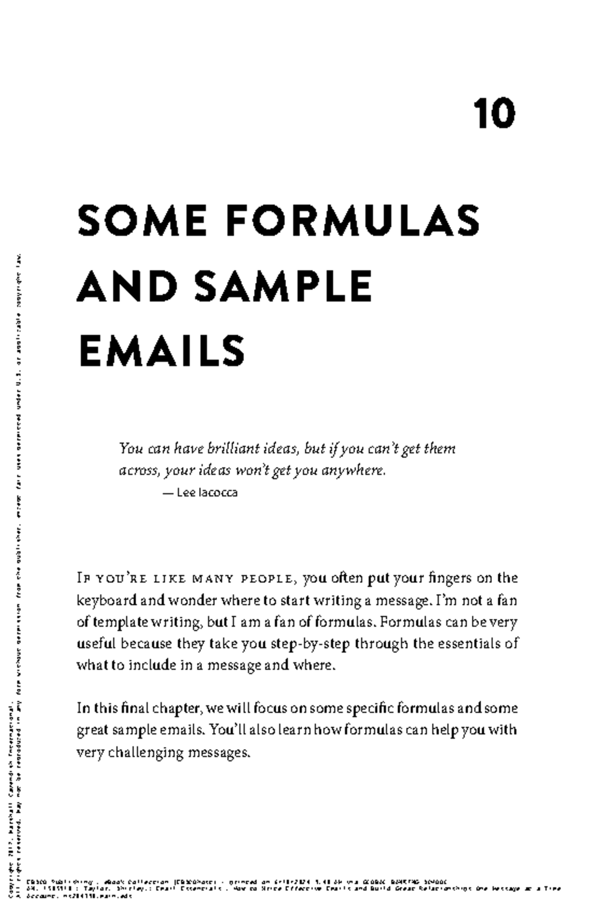 A Taylor Shirley 2017 Email Essentials Samples - SOME FORMUL AS AND SA ...