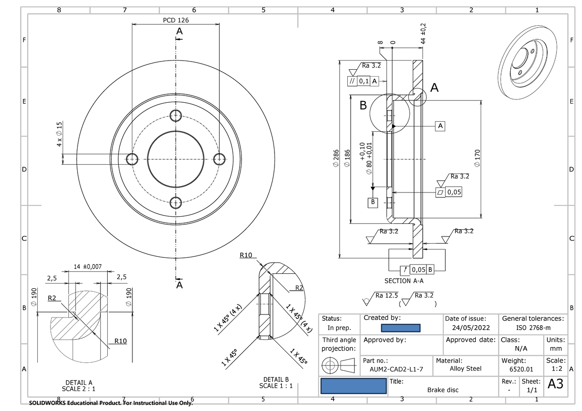 Part example 1 - cad onderdeel compleet uitgewerkt. - +0, 80 +0, 0, 0 ...