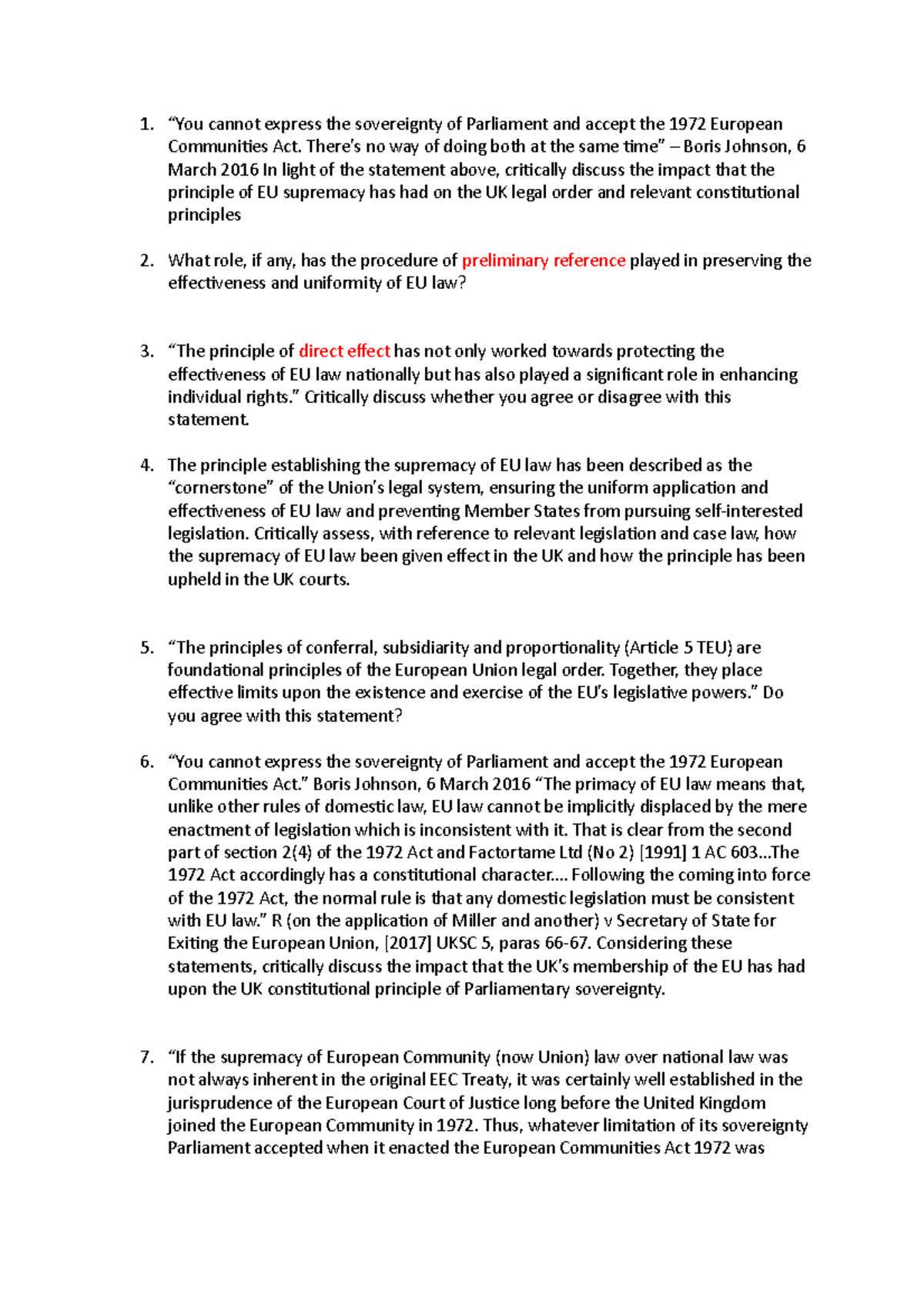 SLS exam, prep - Condensed exam prep, with cases notes - “You cannot ...