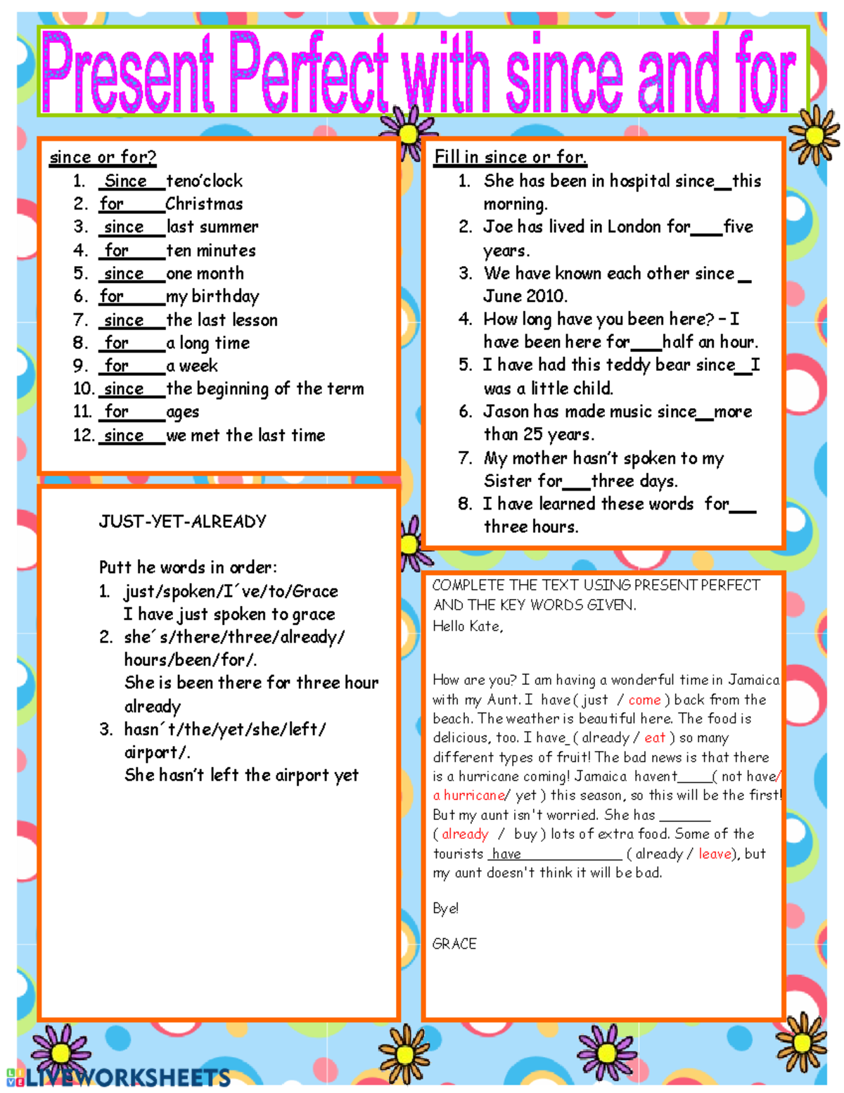 KEY Words - COMPLETE THE TEXT USING PRESENT PERFECT AND THE KEY WORDS ...