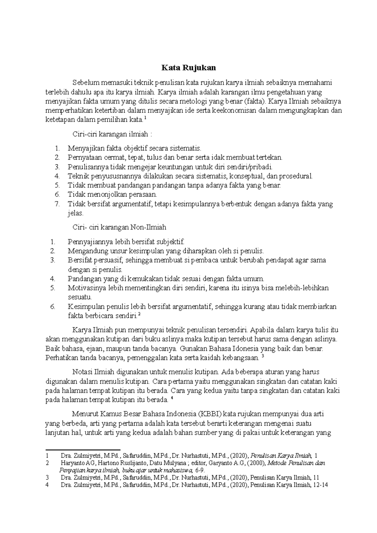 Kata Rujukan - Kata Rujukan Sebelum memasuki teknik penulisan kata ...