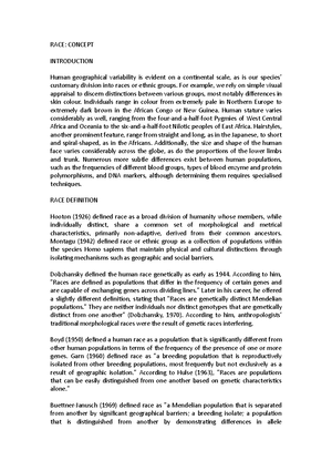 Classification Criteria FOR Races - CLASSIFICATION CRITERIA FOR RACES ...