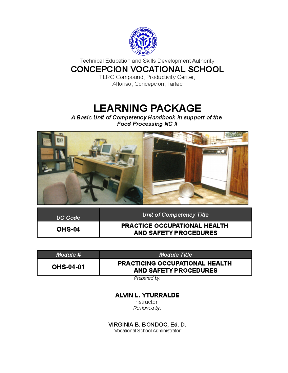 CBLM Practice OHS Procedures - Technical Education and Skills ...