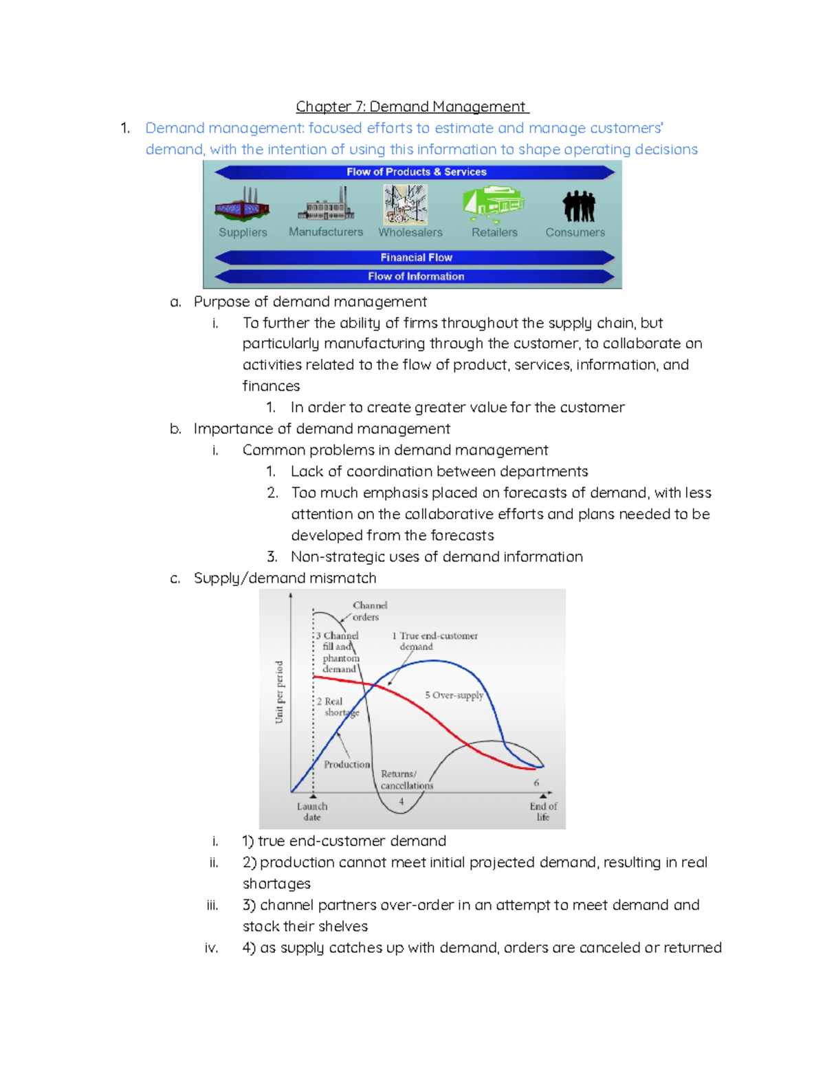 Exam 2 - SCMN 3710 - David Strickland - Chapter 7: Demand Management ...