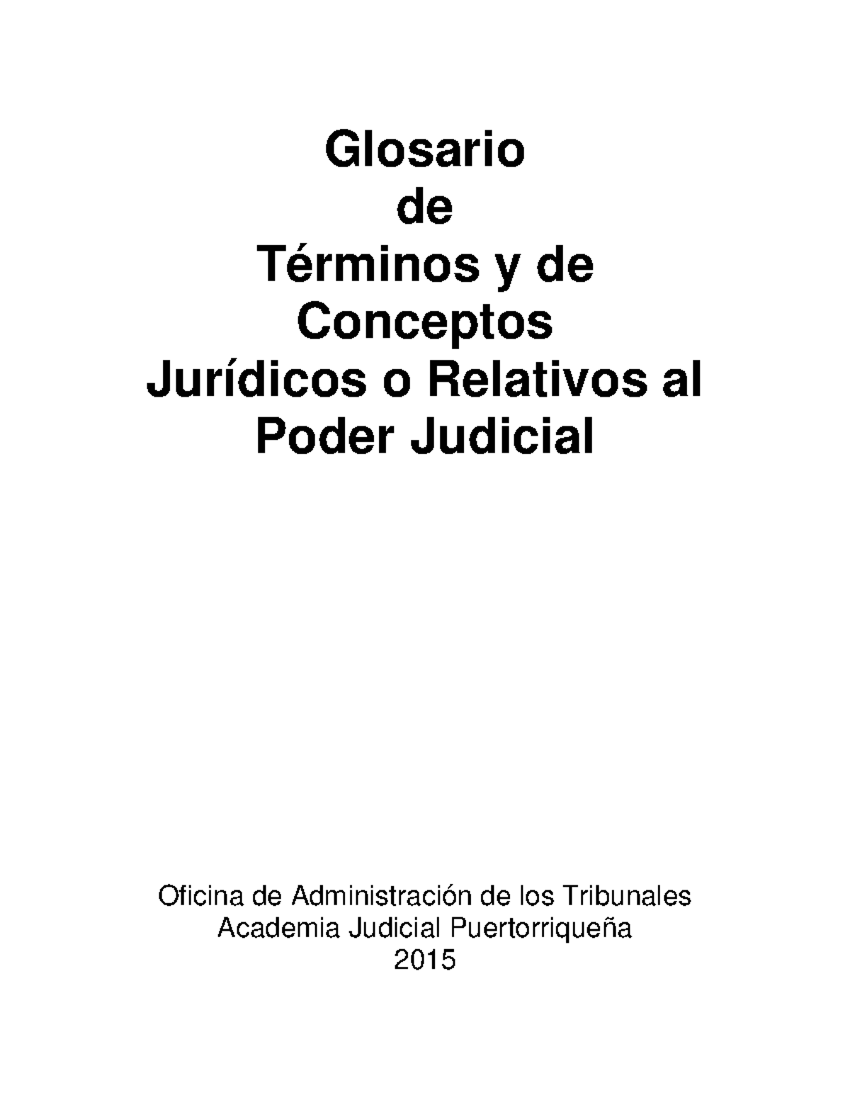 Glosario DE Terminos Y Conceptos Juridicos O Relativos AL Poder ...