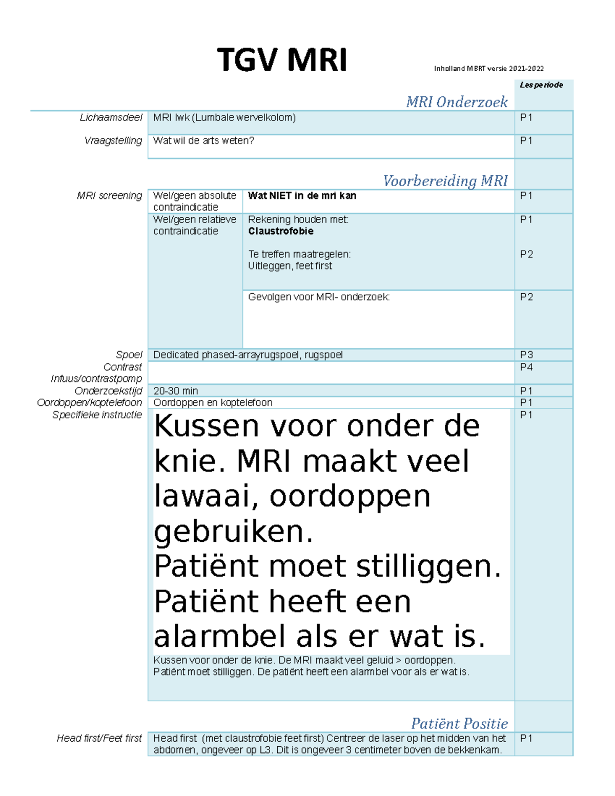 TGV MRI 2122 - ingevuld tvg formulier - MRI Onderzoek Lesperiode ...