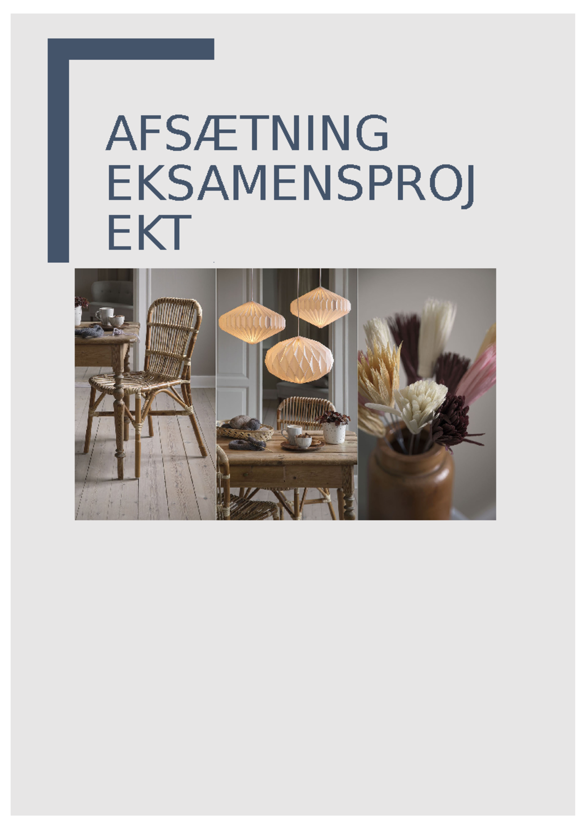 Eksamen afsætning - AFSÆTNING EKSAMENSPROJ EKT Afsætning A Eksamen ...