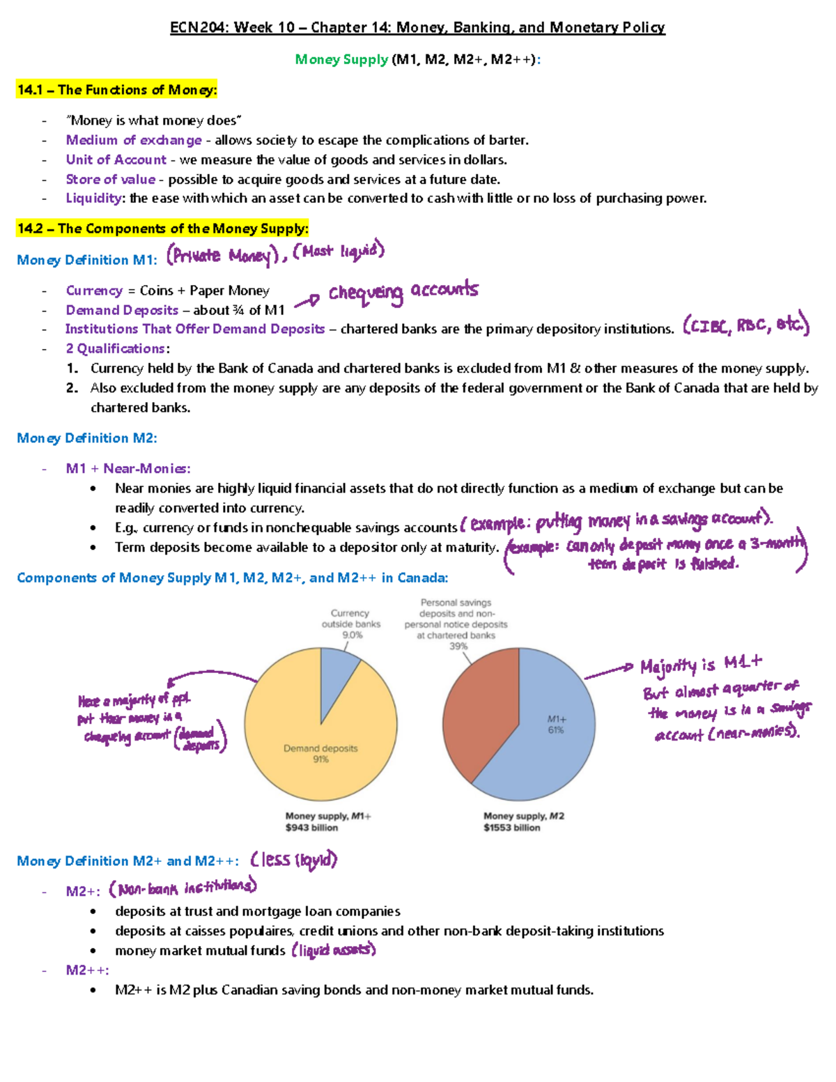 ECN204 - Week 10 Notes, PQ, Quiz Combined - ECN204: Week 10 – Chapter ...