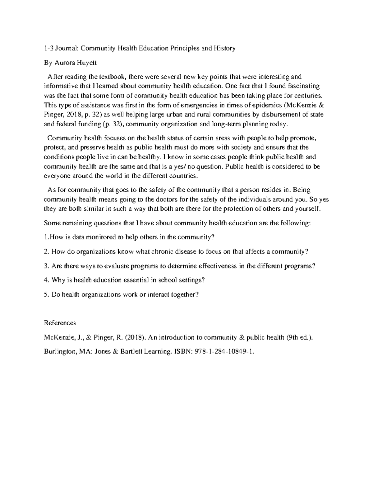 1-3 journal community health - 1 - 3 Journal: Community Health ...