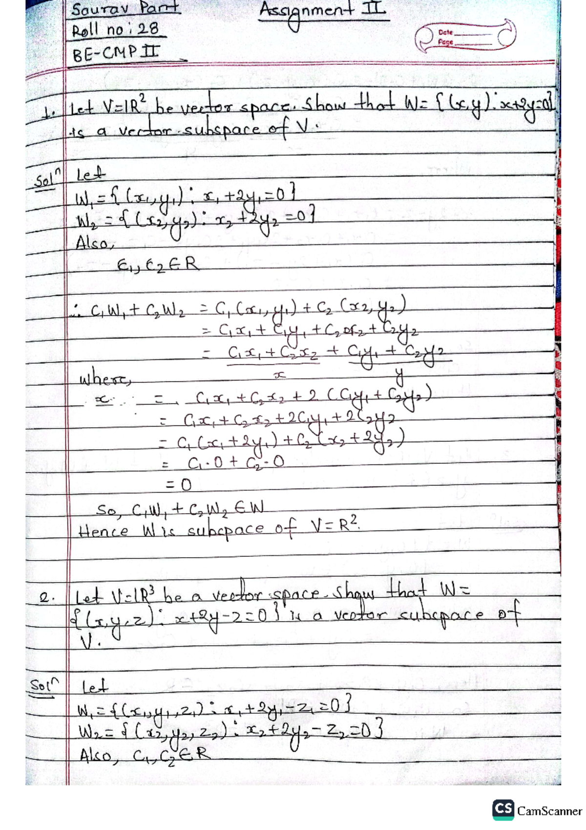 Assignment Saurav - Algebra and Geometry - Studocu