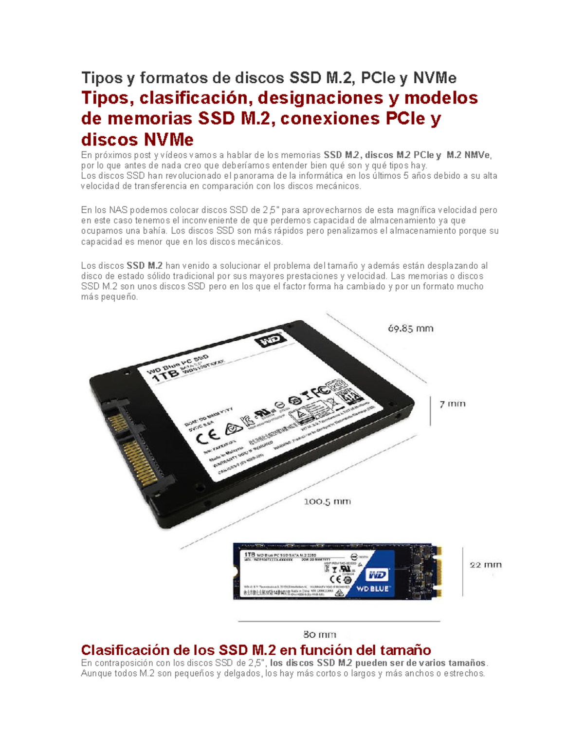 Tipos y formatos de discos SSD M2 - Los discos SSD han revolucionado el ...