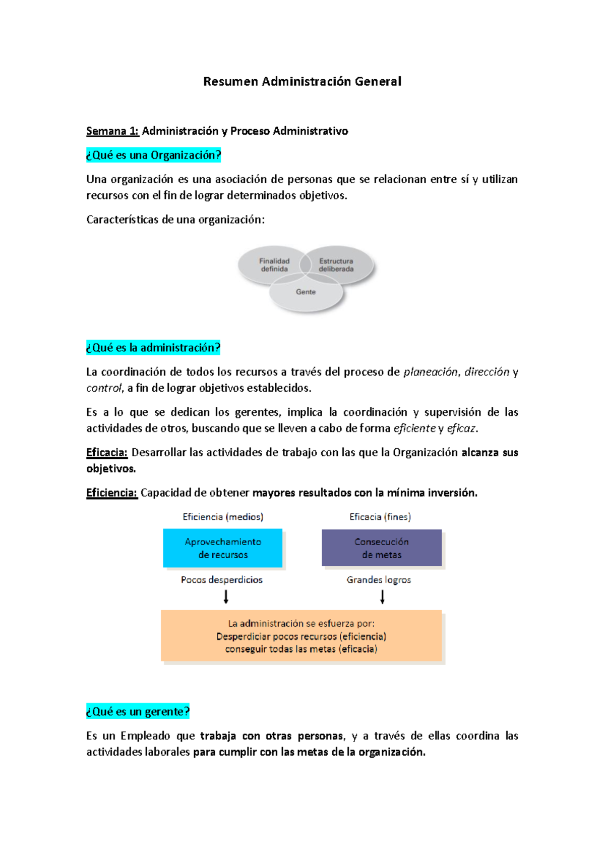 Resumen Administración General - Resumen Administración General Semana ...