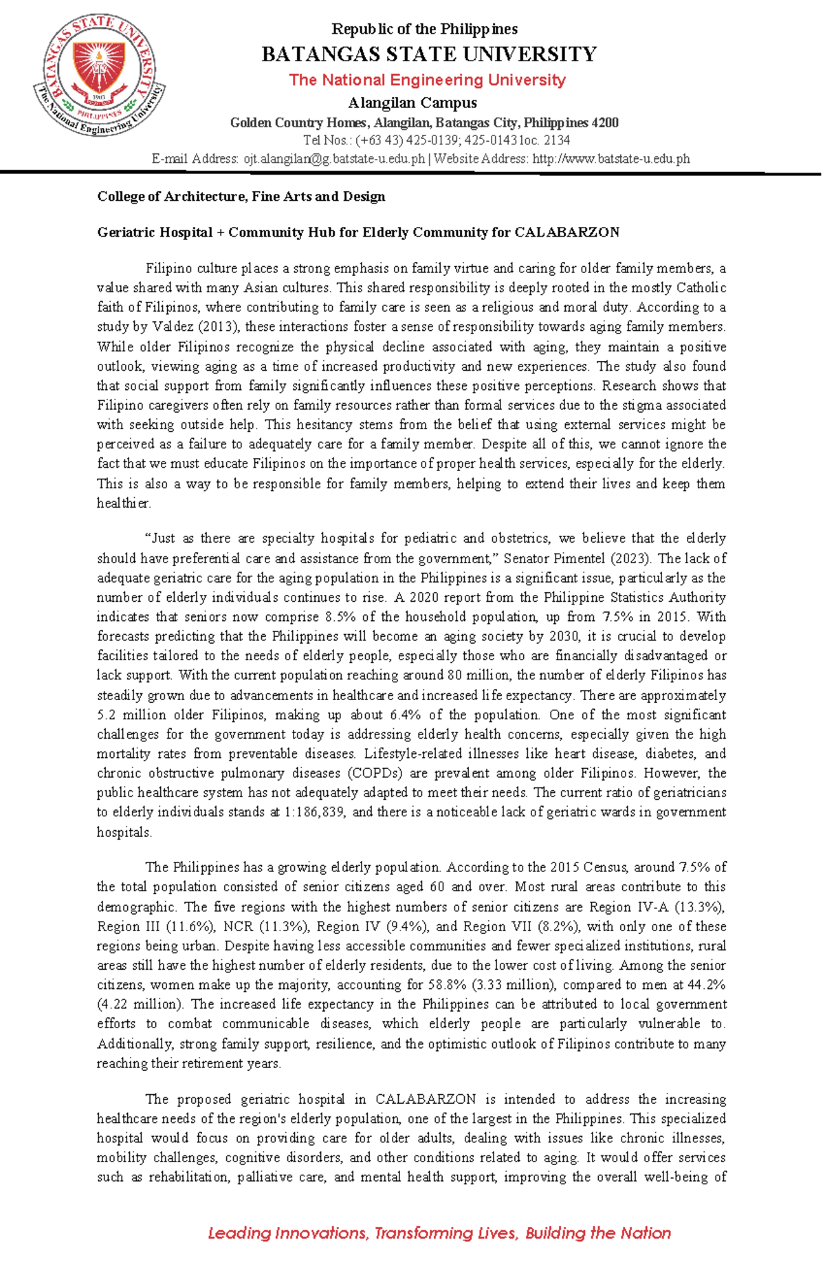 Project Proposal - BATANGAS STATE UNIVERSITY The National Engineering ...
