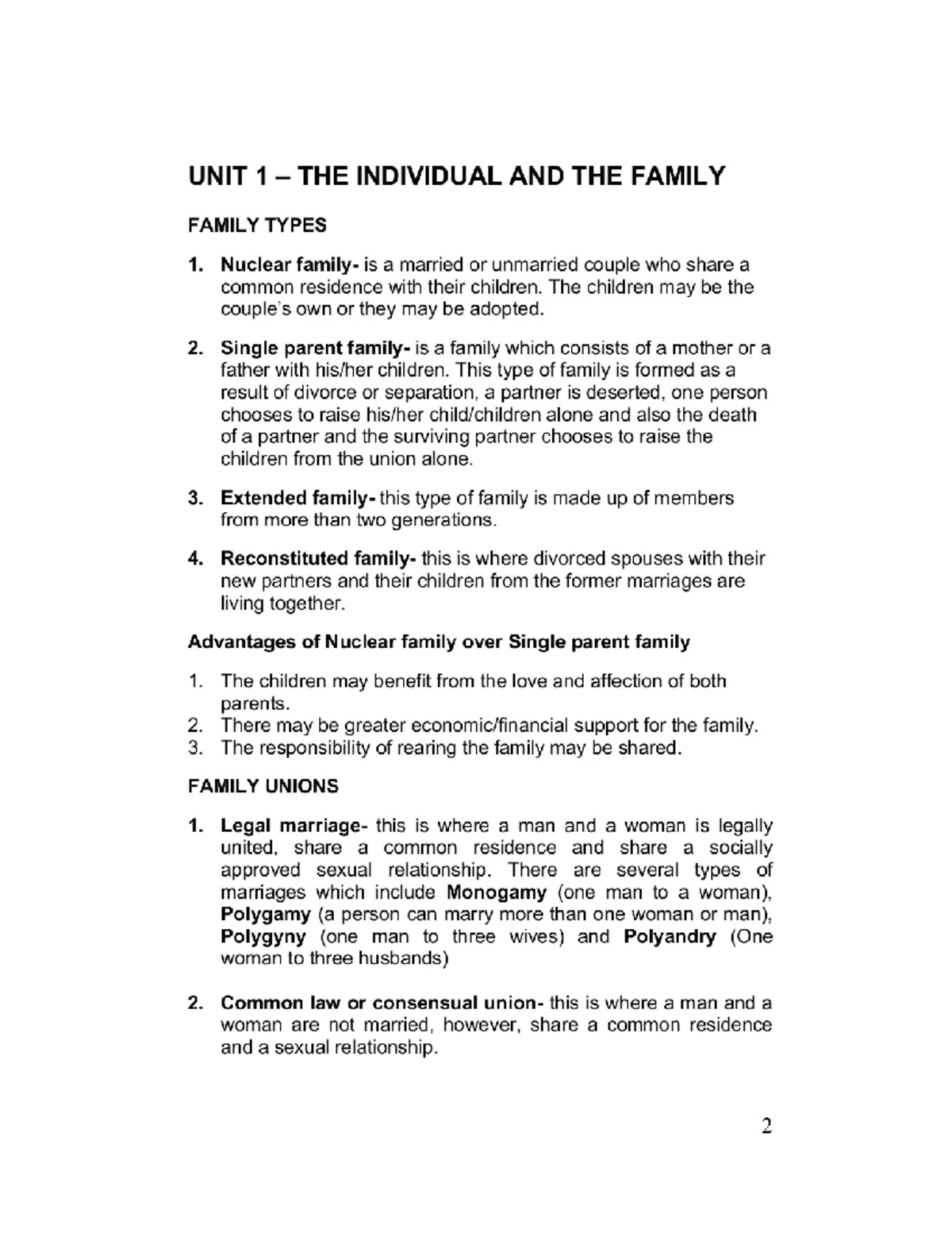 CSEC Social Studies Study Notes 1 - UNIT 1 THE INDIVIDUAL AND THE ...