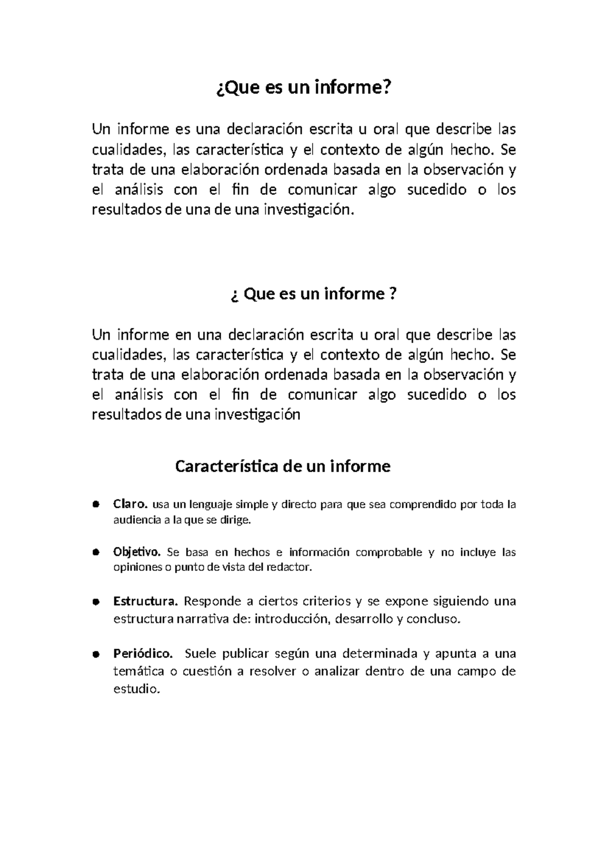 ¿Que es un informe - njnjn - ¿Que es un informe? Un informe es una ...
