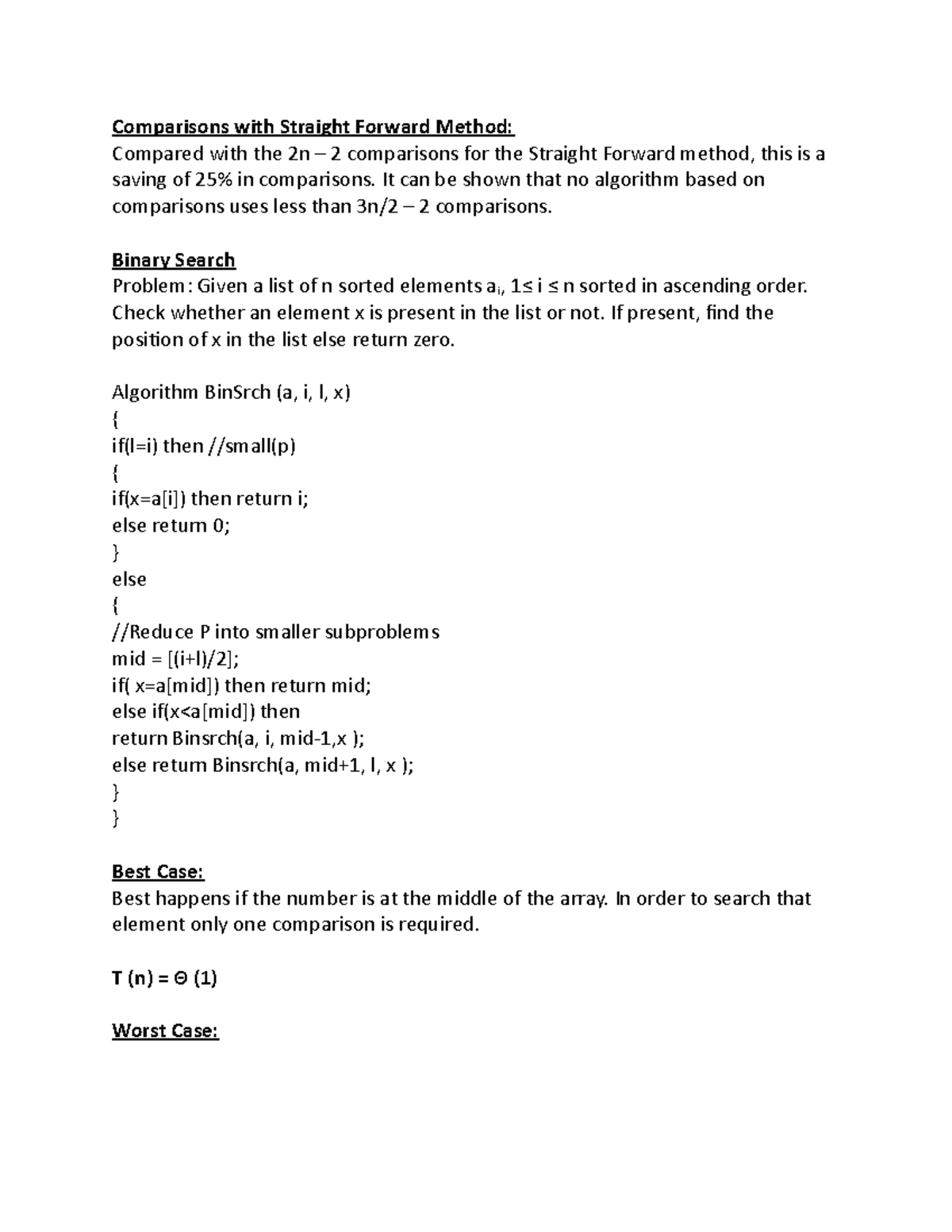 Aad-part6 - Lecture notes 6 - Comparisons with Straight Forward Method ...