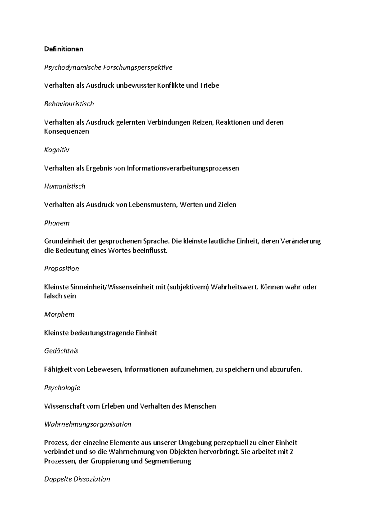 Definitionen - Definitionen Psychodynamische Forschungsperspektive ...