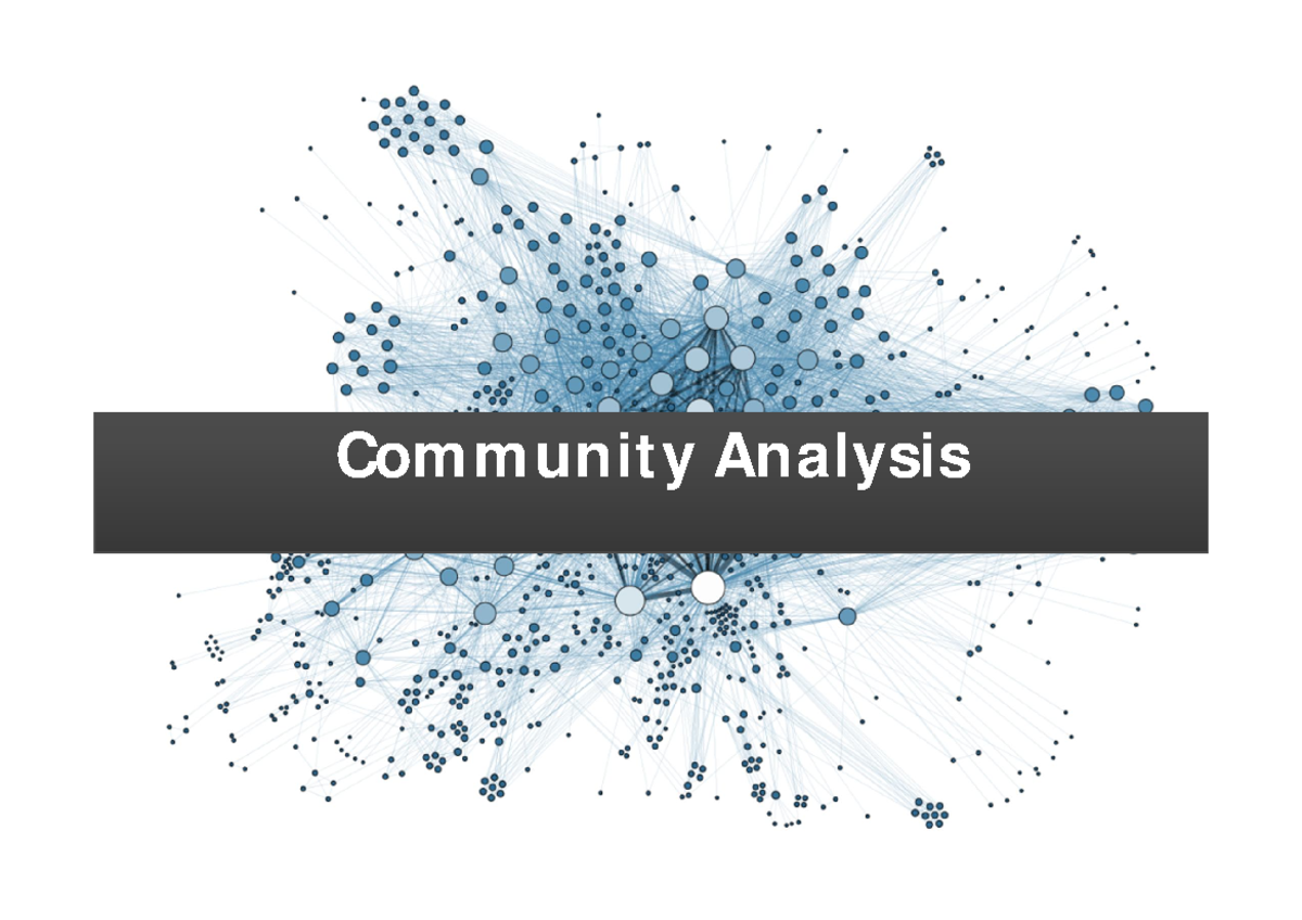 SMM-Slides-ch6 - Community AnalysisCommunity Analysis Reference Book ...