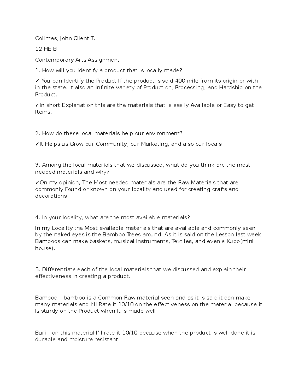 Contemporary Arts - for contemp - Colintas, John Client T. 12-HE B ...