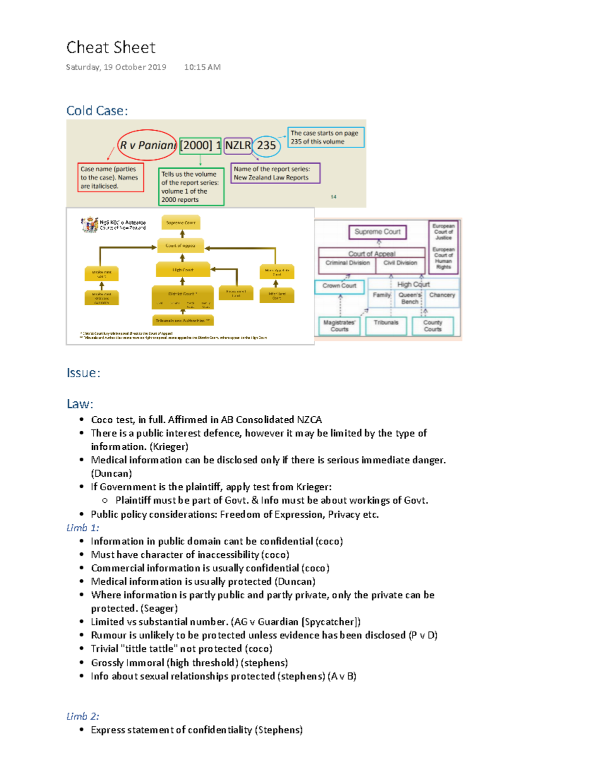 Cheat Sheet 122 - Summary Introduction to Case Law - Warning: TT: undefined function: 32 ŽůĚ ...