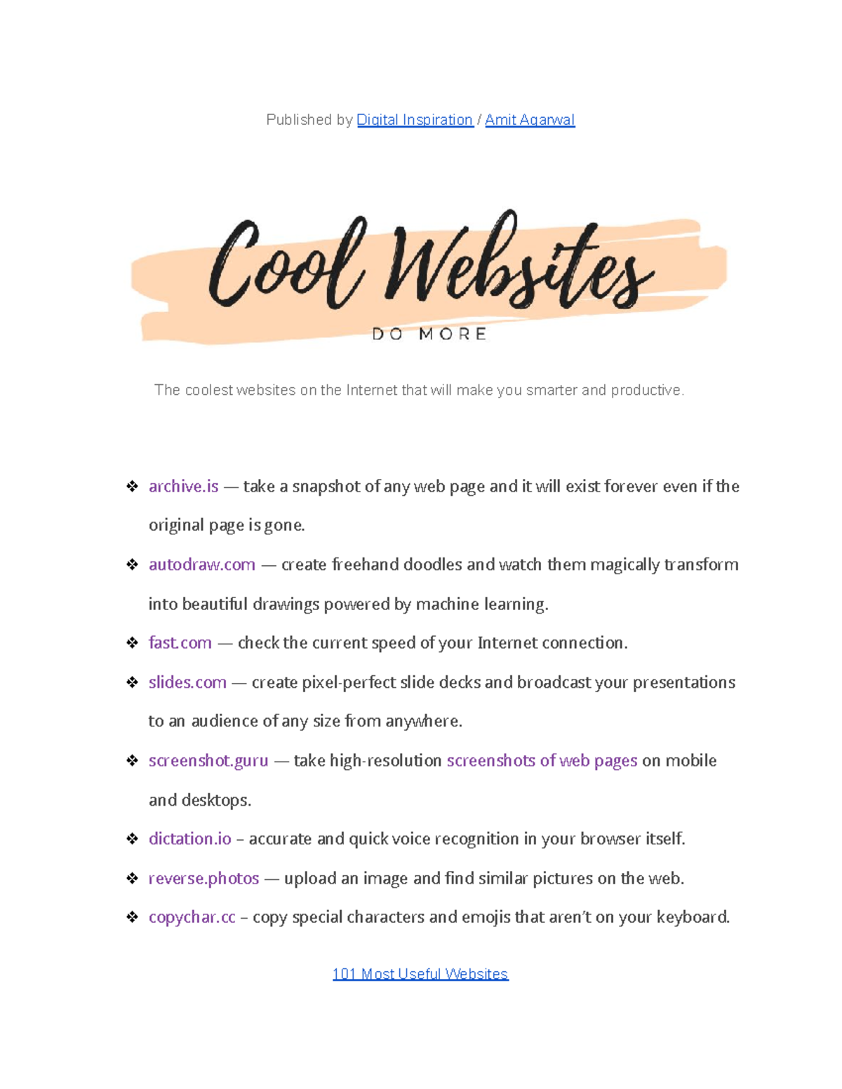 Cool Websites - Website Useful - The coolest websites on the Internet ...
