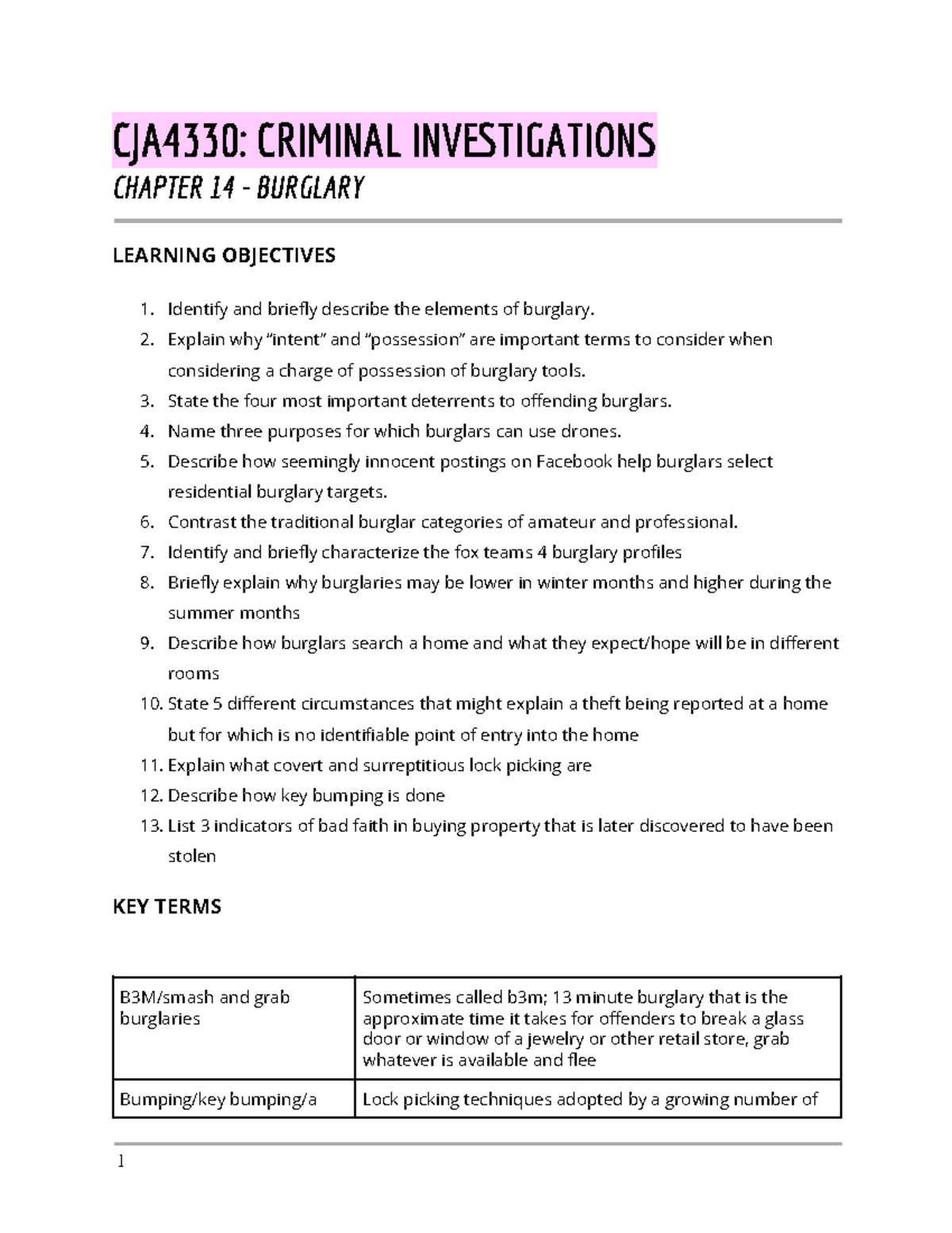 CJA4330 summary 14 - Criminal Investigation - CJA4330: CRIMINAL INVTIGATIONS CHAPTER 14 ...