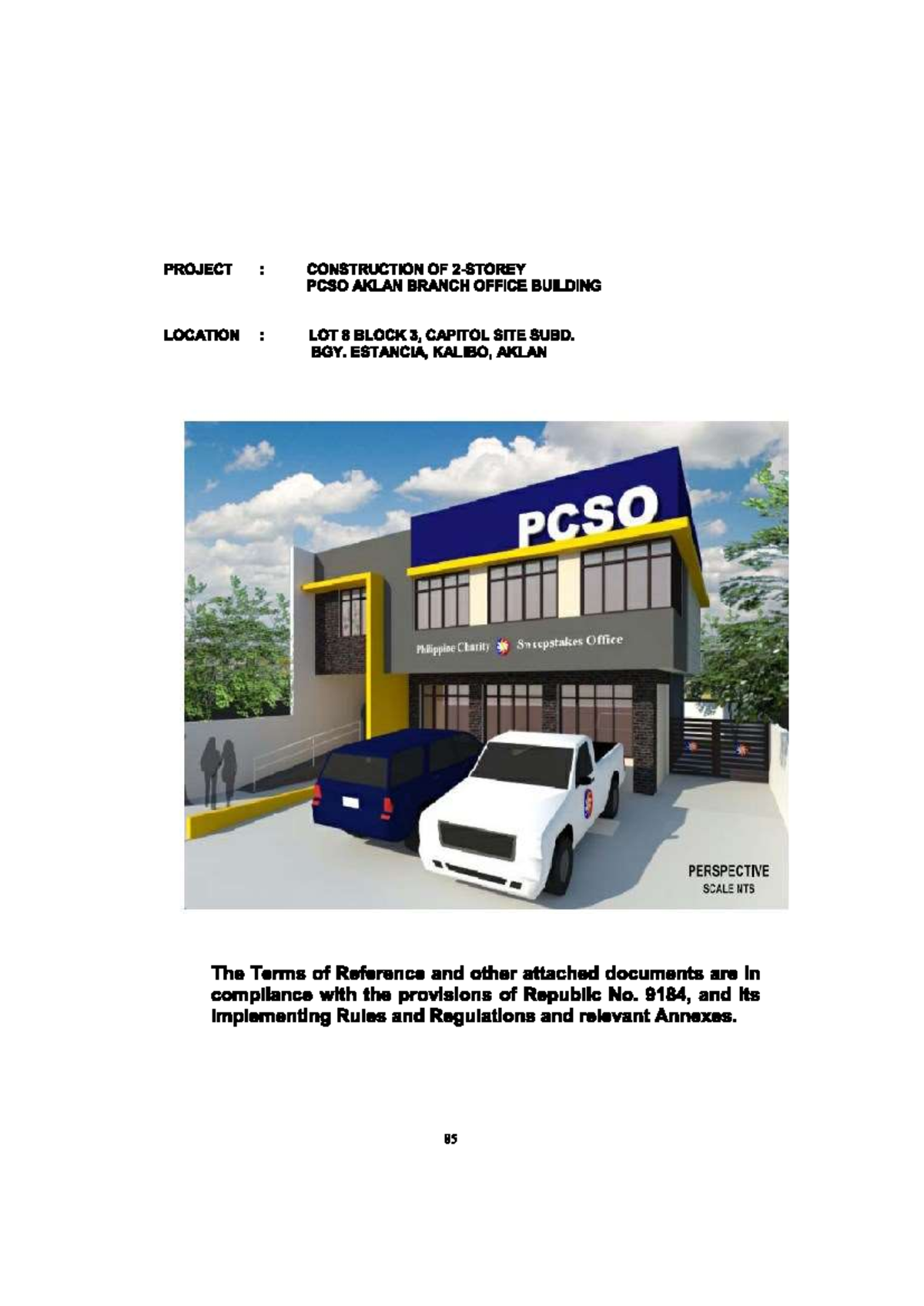 Specifications - PROJECT : CONSTRUCTION OF PCSO AKLAN BRANCH OFFICE ...