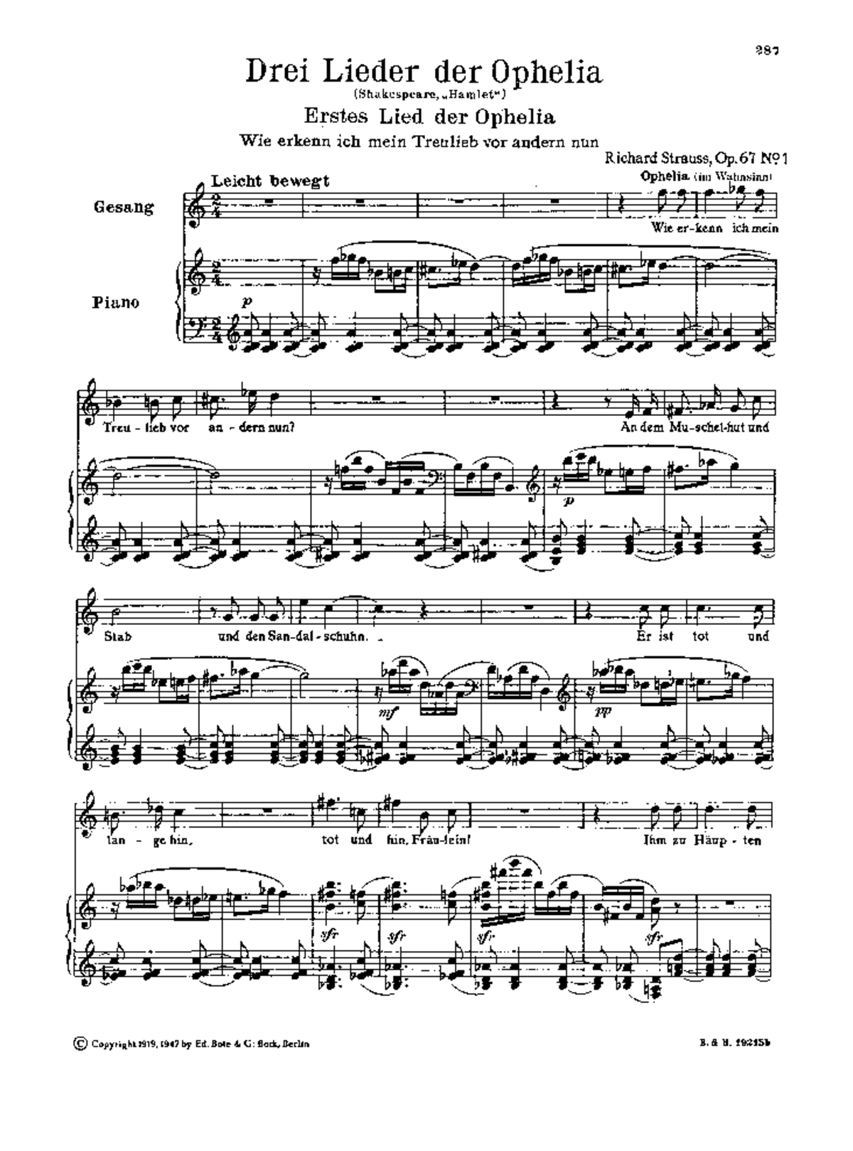 [Free-scores - Music. - 287 Drei Lieder der Ophelia (Shakespeare ...
