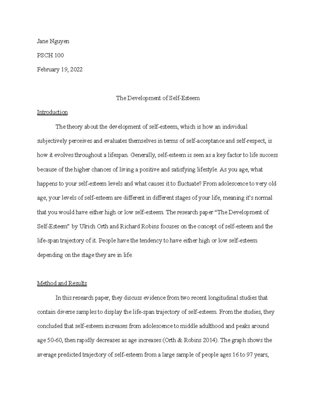 Psch 100 - first apsp paper - Jane Nguyen PSCH 100 February 19, 2022 ...