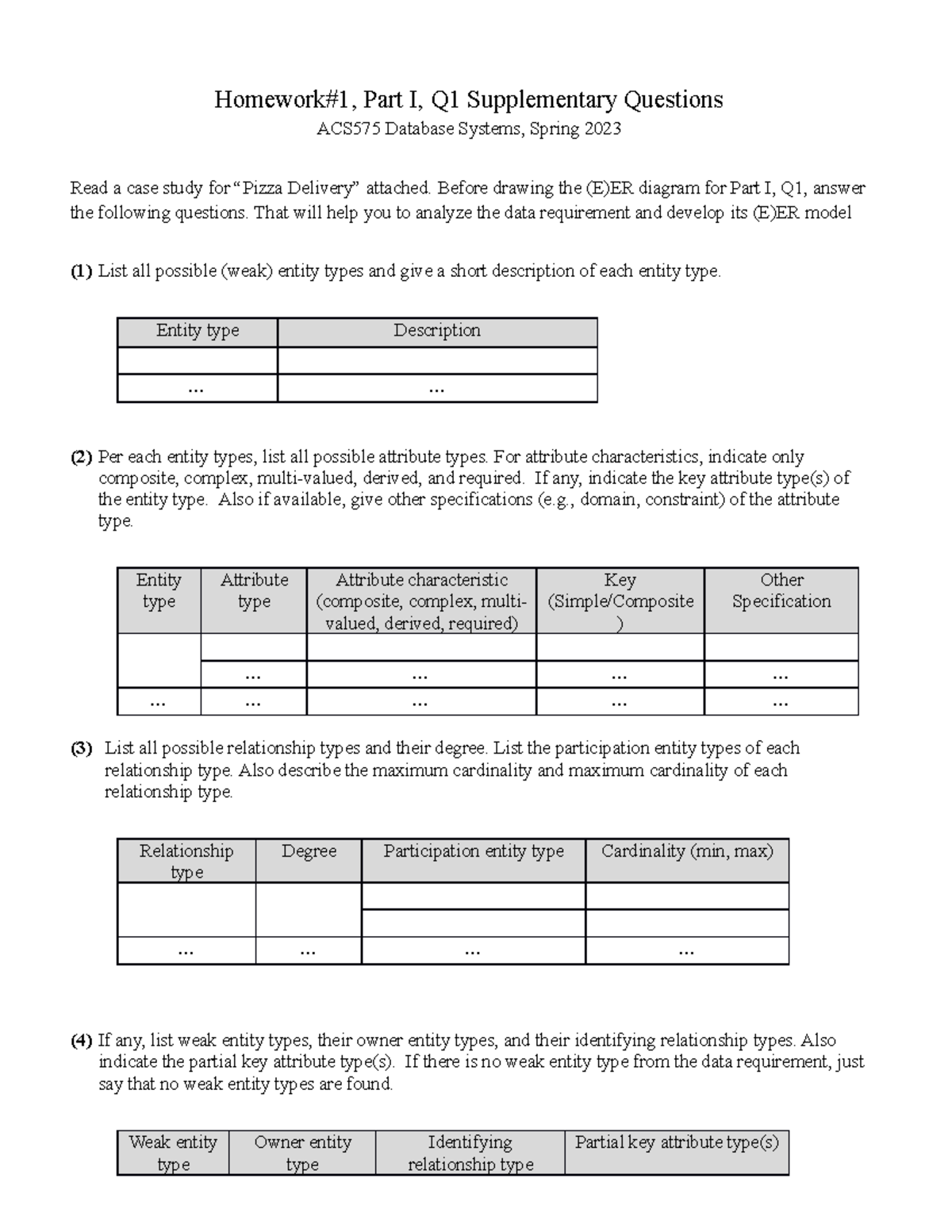 HW1-Part I- Q1-Supplementary Questions - Homework#1, Part I, Q1 Supplementary Questions ACS575 ...