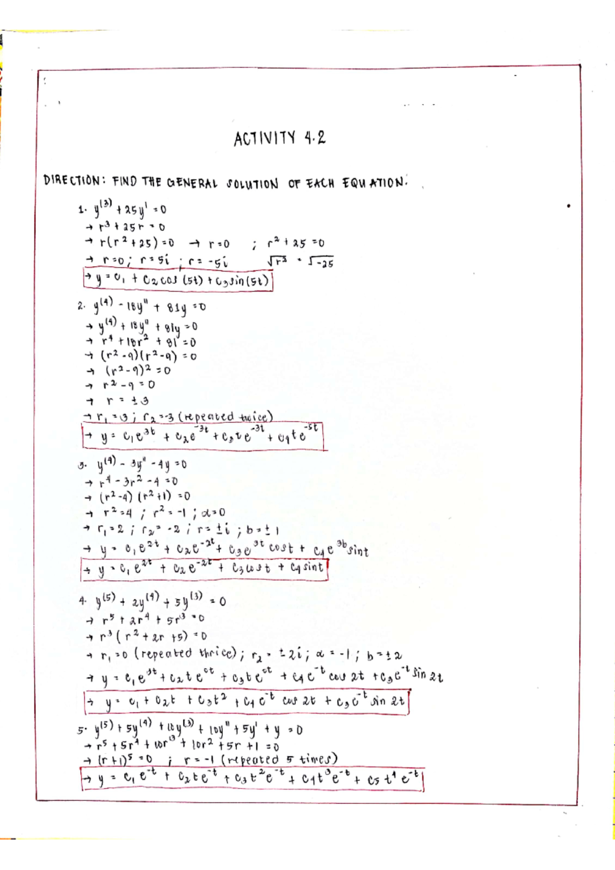 DE Act#4 - Problem Solving - Mechanical Engineering - NVSU - Studocu