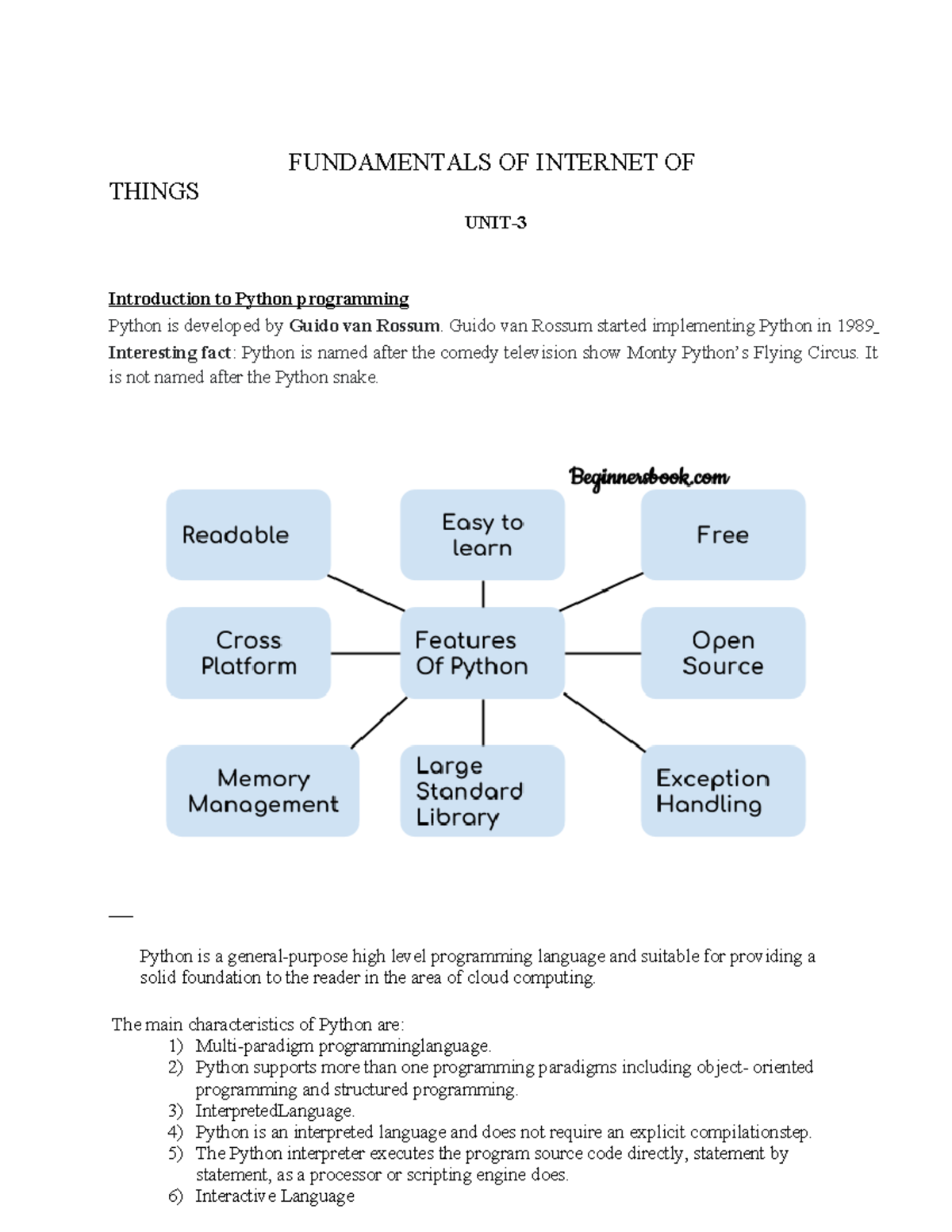 FIOT U-3 - Helpful for examinations. - FUNDAMENTALS OF INTERNET OF ...