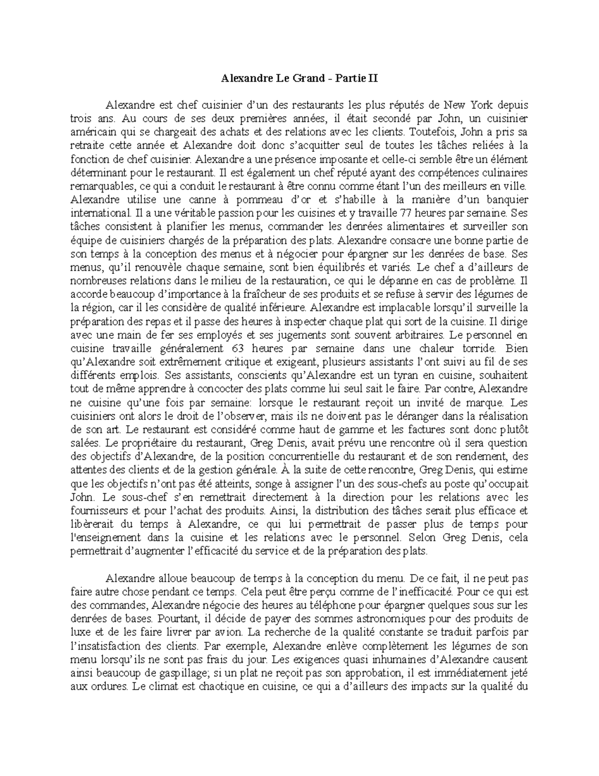 Alexandre Le Grand 2 cas final premier cours mana - Alexandre Le Grand ...