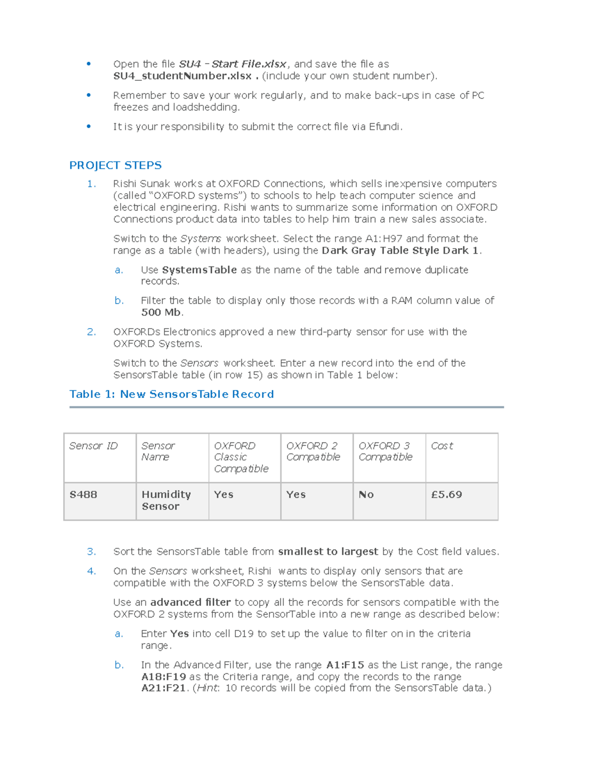 SU4 instructions Tuesday - Open the file SU4 - Start File, and save the ...