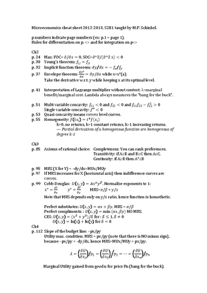 Formules Micro economics - Microeconomics – formulas Name/Definition ...