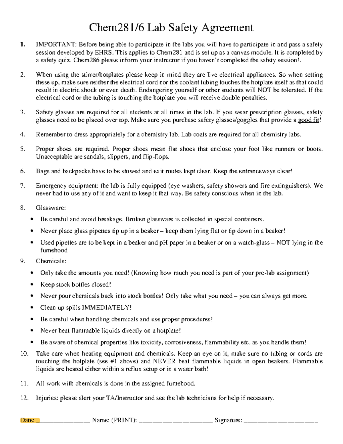 Chem281-6 Lab Safety Agreement-5 - Chem281/6 Lab Safety Agreement ...