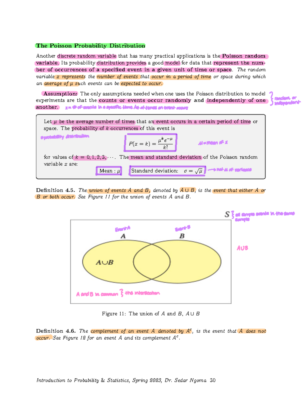 Lecture Note 2 - Probability - The Poisson Probability Distribution ...